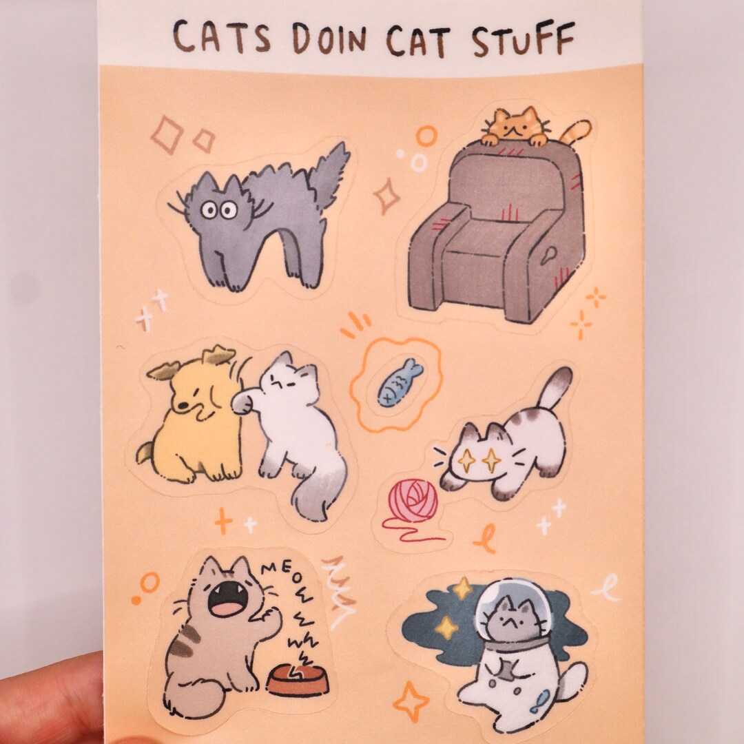 Cat Sticker Sheet - Etsy