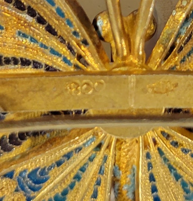 Antique German Filigree Enamelled Butterfly Brooch 800 Silver - Etsy