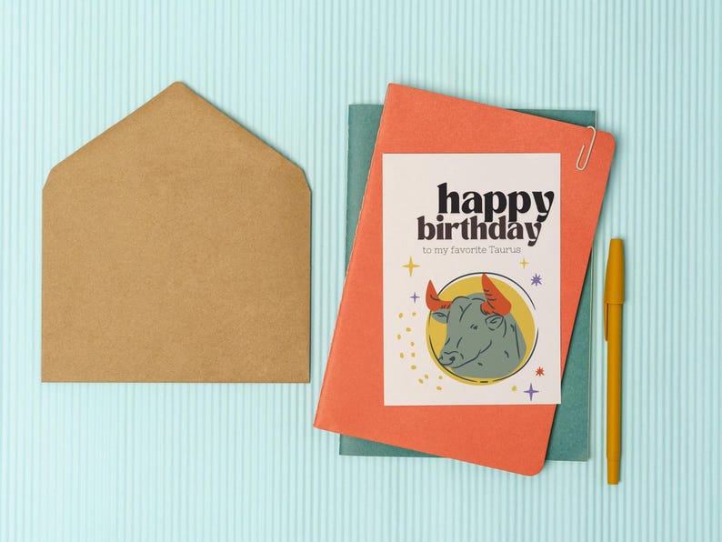 Digital Zodiac Sign Birthday Card Sets With an Envelope Template - Etsy