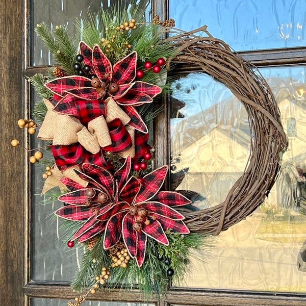 Buffalo Plaid Christmas Wreath Etsy
