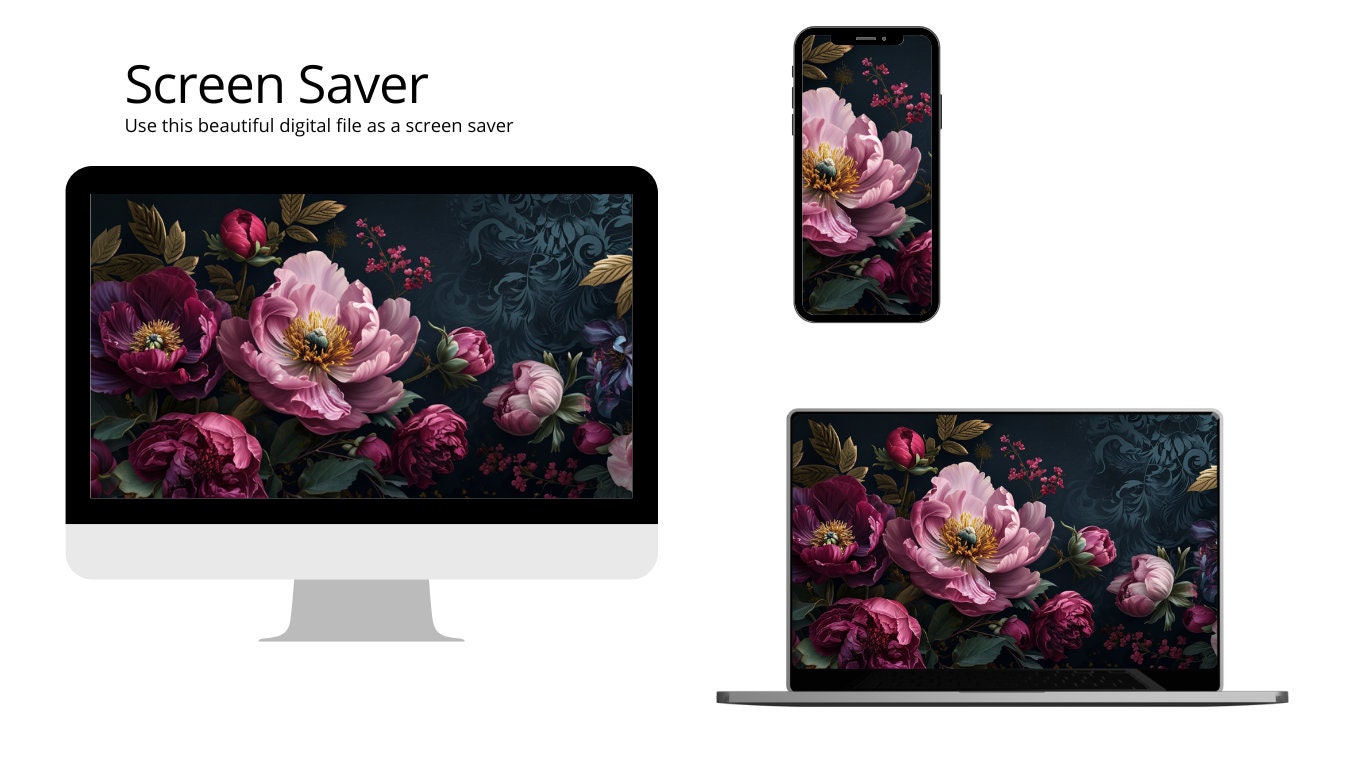Floral Mayhem on a Charcoal Background Screen Saver Phone Wallpaper ...