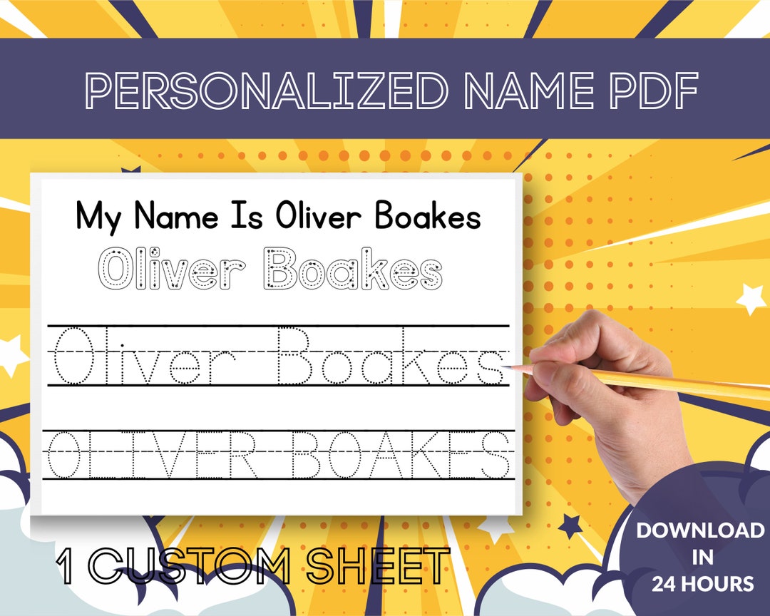 Personalized Trace Name Practice Custom Name Tracing - Etsy