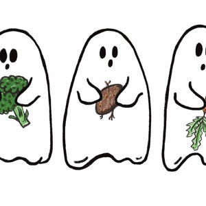 GHOST With Veggies, Cute Ghost SVG, Ghost Digital Download, Halloween ...
