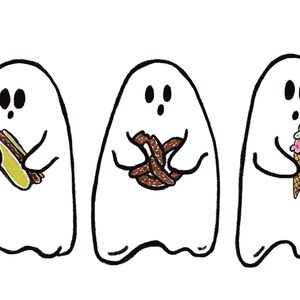 GHOST With Hotdog, Cute Ghost SVG, Ghost Digital Download, Halloween ...