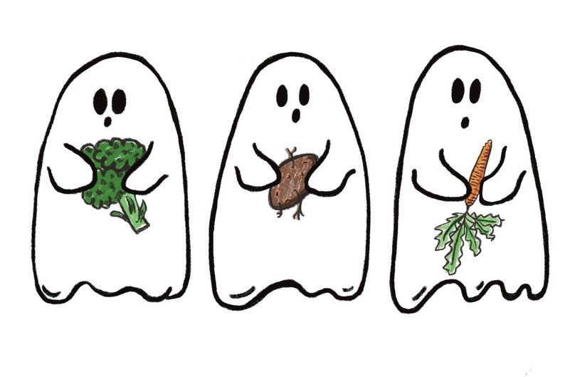GHOST With Veggies, Cute Ghost SVG, Ghost Digital Download, Halloween ...
