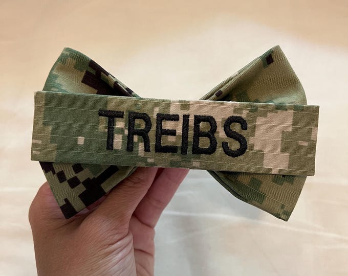 Military Bow With Name Custom Embroidery, Handmade Bow, Deployment ...