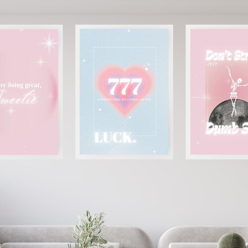 777 Print Angel Numbers Poster Gradient Wall Art Spiritual - Etsy