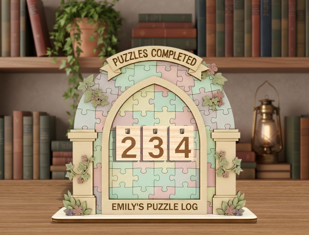 Puzzle Completed This Year Tracker – Personalized Wooden Puzzle Log ...