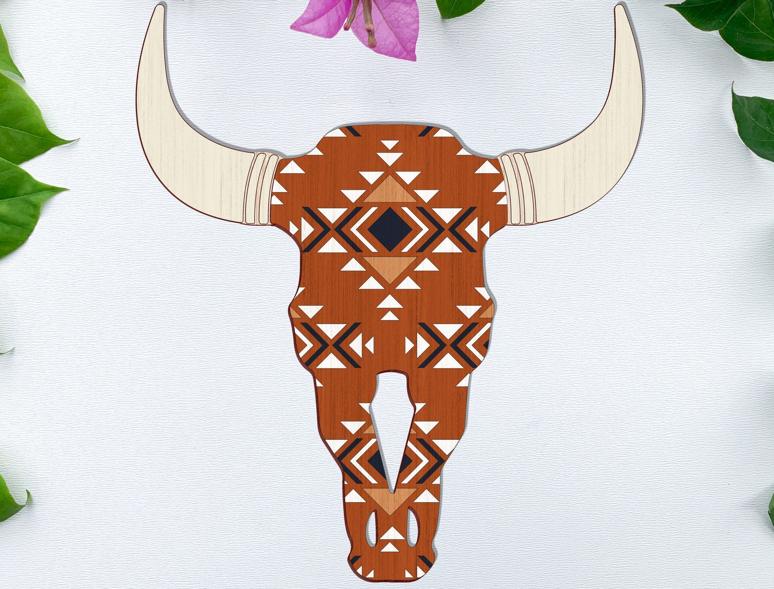 Aztec Bull Skull Sign SVG, Bull Skull Wood Sign Svg, Door Sign Svg ...