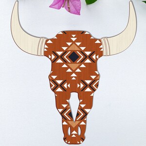 Aztec Bull Skull Sign SVG, Bull Skull Wood Sign Svg, Door Sign Svg ...