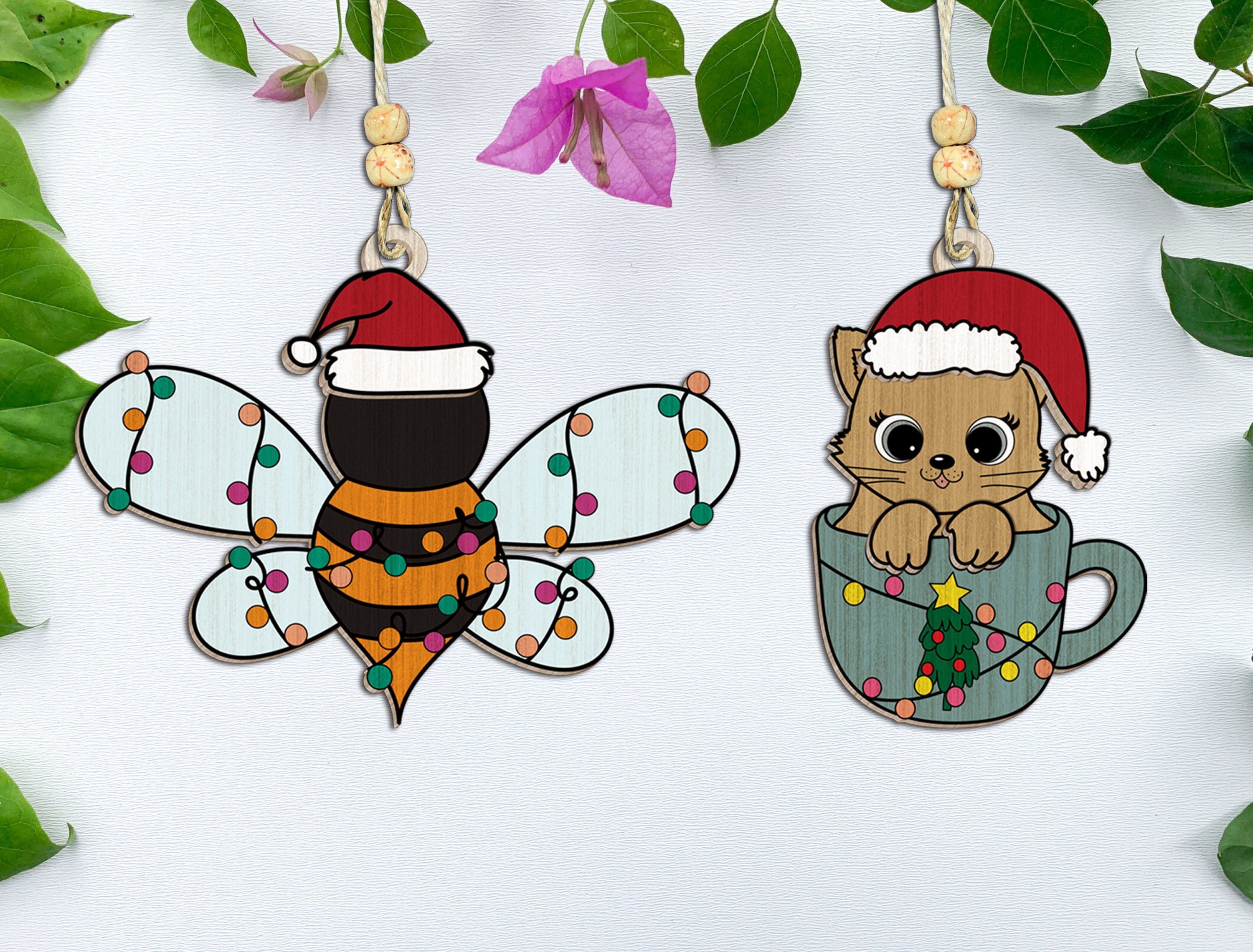 Christmas Animal Ornaments SVG Bundle Christmas Lights Svg - Etsy