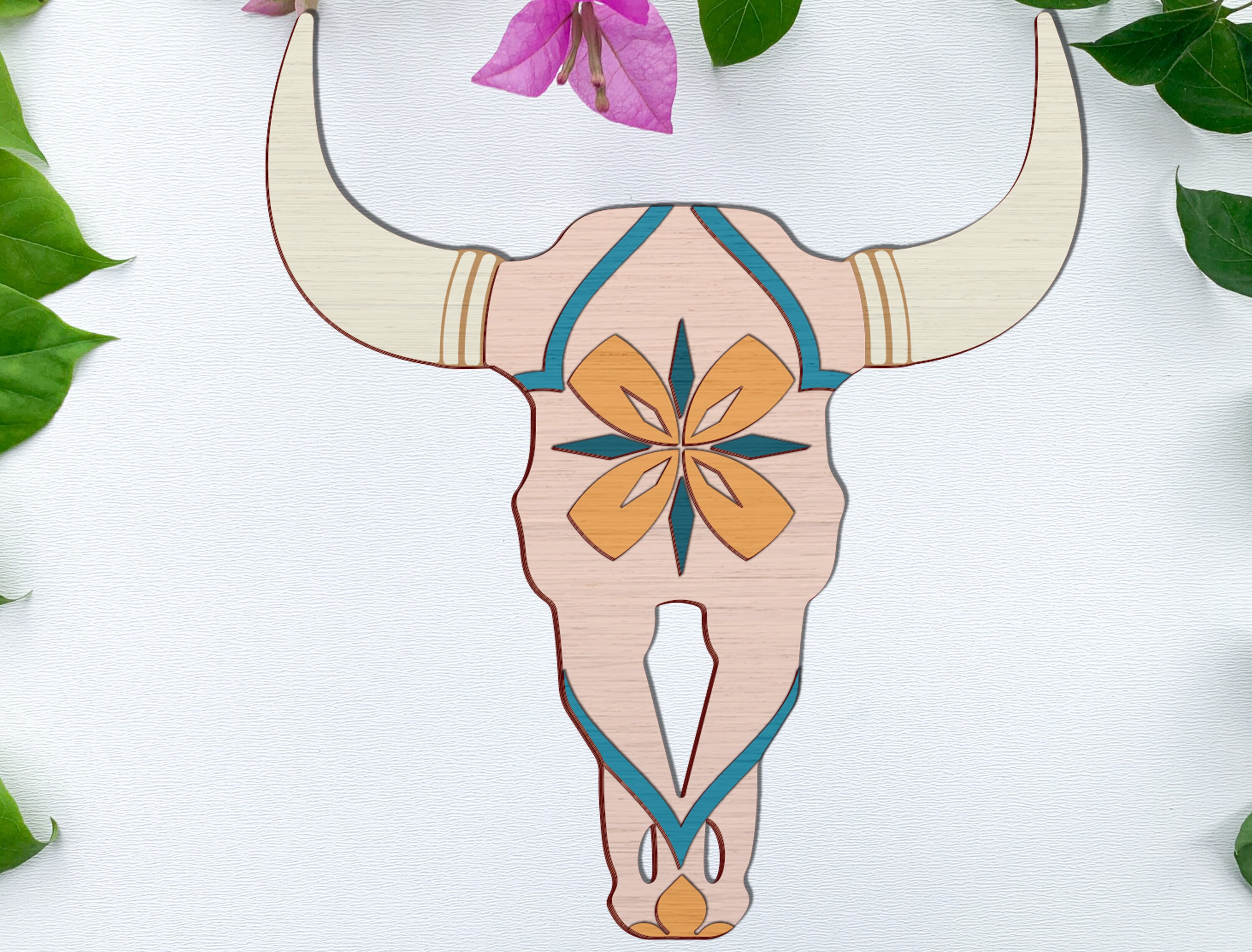 Geometric Bull Skull Sign SVG Bull Skull Wood Sign Svg - Etsy