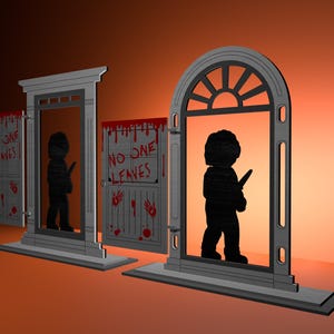 Horror Standing Laser Cut Svg, Horror Characters Sign Svg ,halloween ...