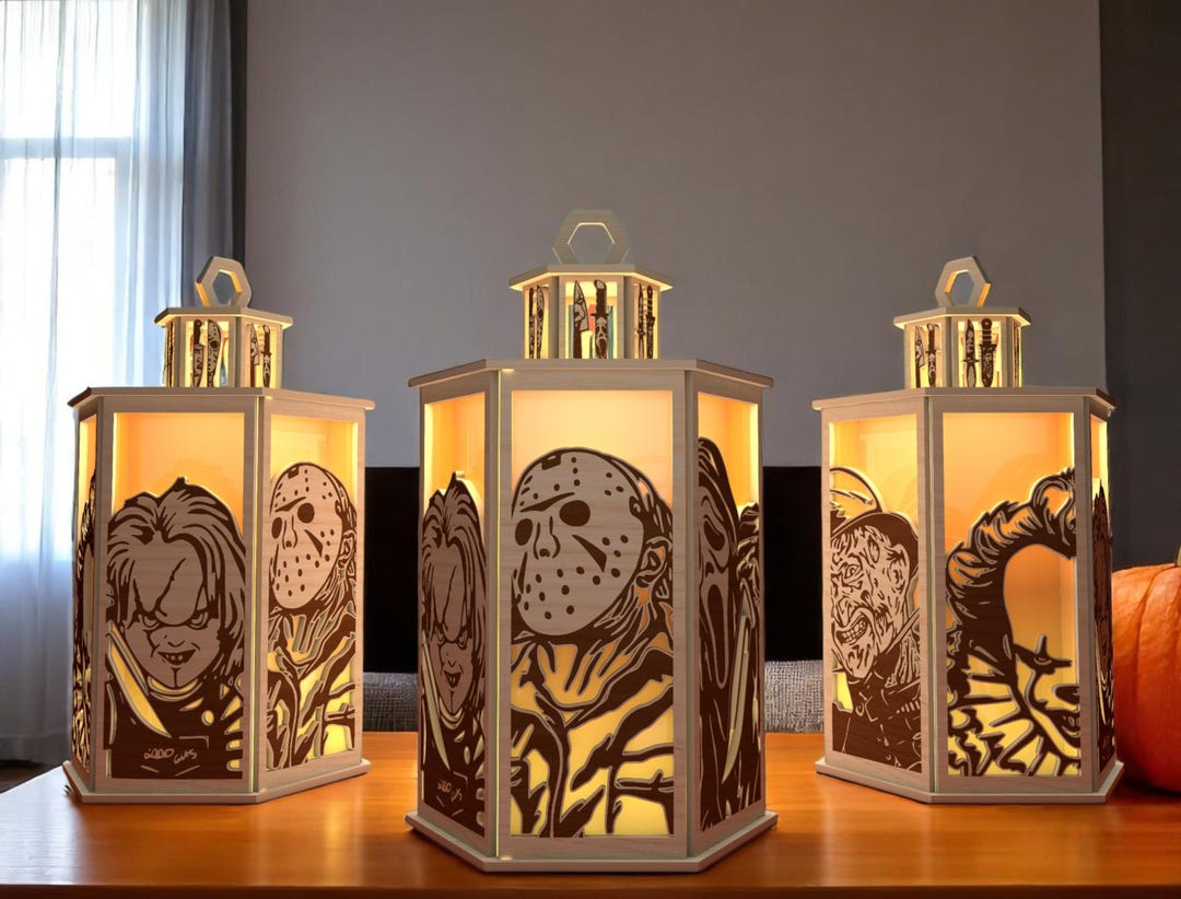 Halloween Horror Villains Lantern | DIY Wooden Light Box Kit | Spooky ...