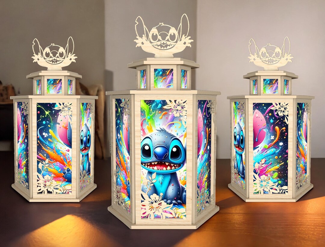 Movie Cartoon Lantern, Color Splash Blue Alien Summer Decor , Vibrant ...