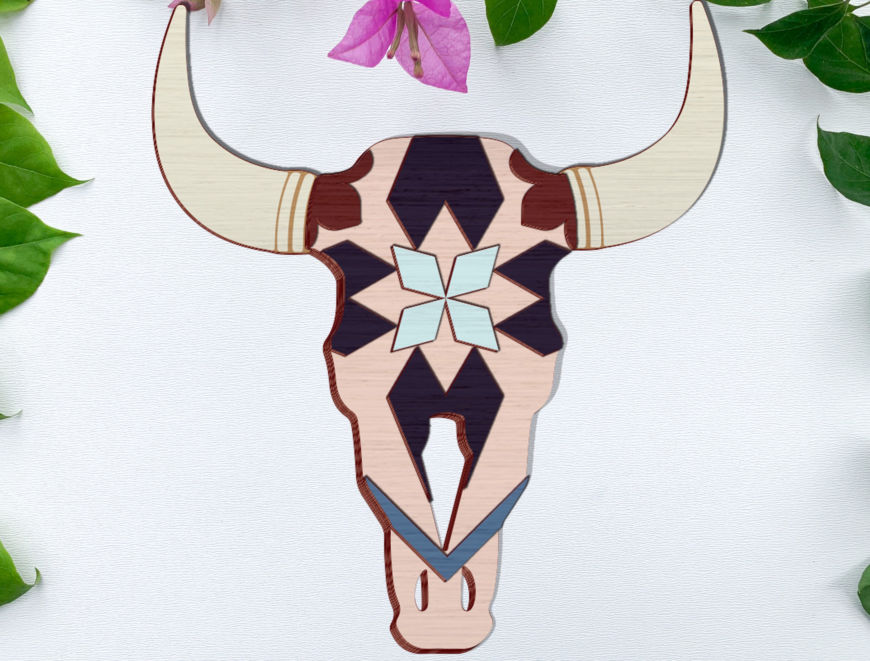 Geometric Bull Skull Sign SVG Bull Skull Wood Sign Svg - Etsy