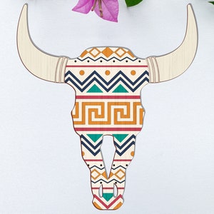 Aztec Bull Skull Sign SVG, Bull Skull Wood Sign Svg, Door Sign Svg ...