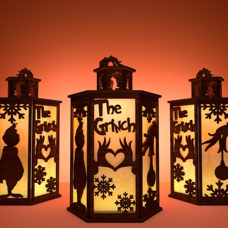 Grinch Candle Lantern Svg - Etsy