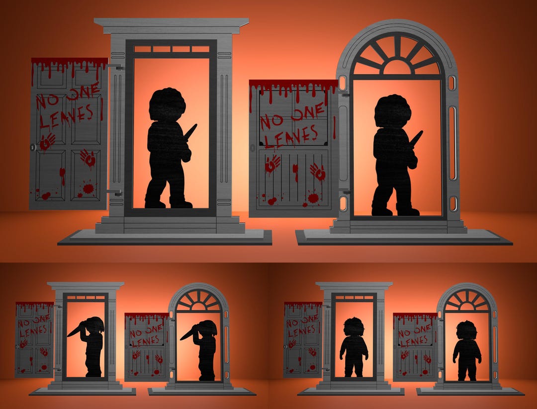 Horror Standing Laser Cut Svg, Horror Characters Sign Svg ,halloween ...
