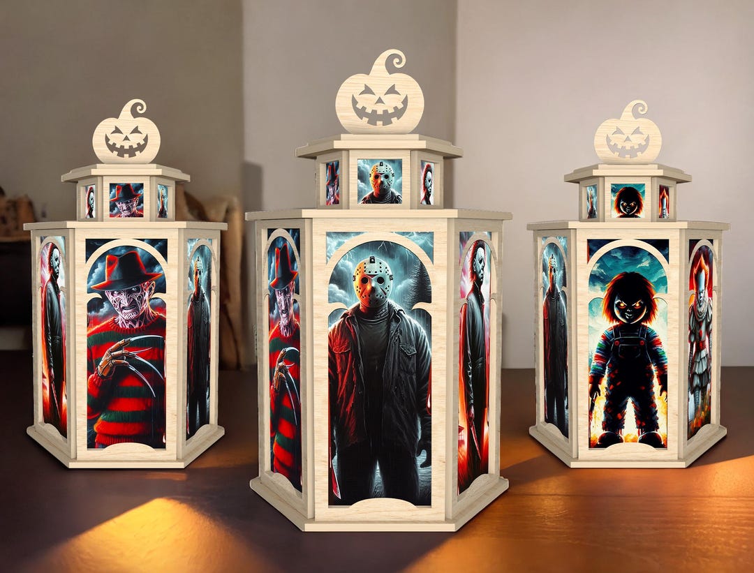 Horror Movie Villains Lantern , Spooky Scene Light Box ...