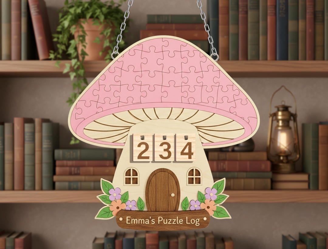 Puzzle Completed This Year Tracker – Personalized Hanging Mushroom ...