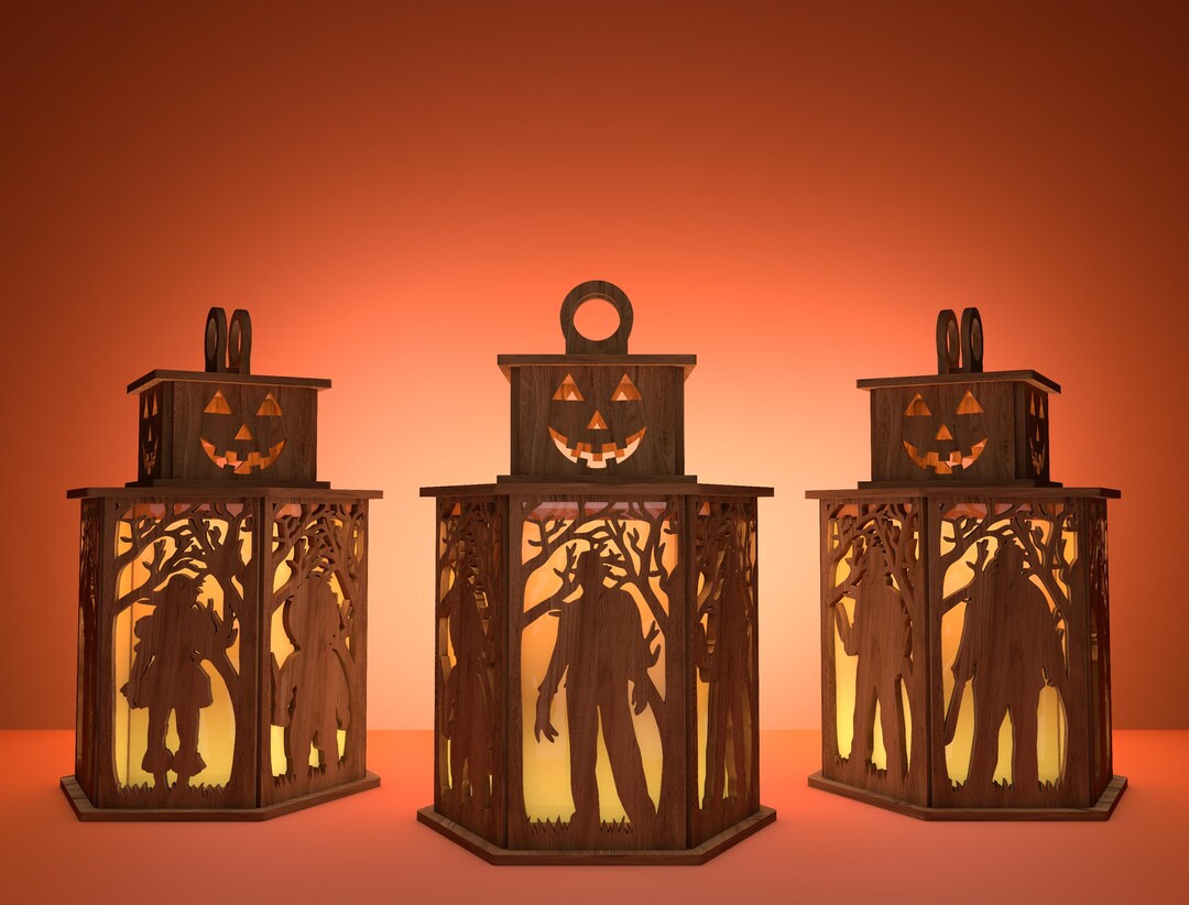 Horror Character Lantern Laser Cut File, Candle Holder SVG (digital ...