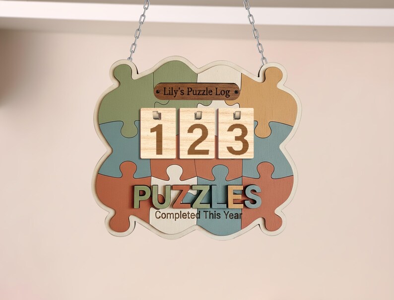 Puzzle Log Tracker Sign, Puzzles Completed This Year Board ...