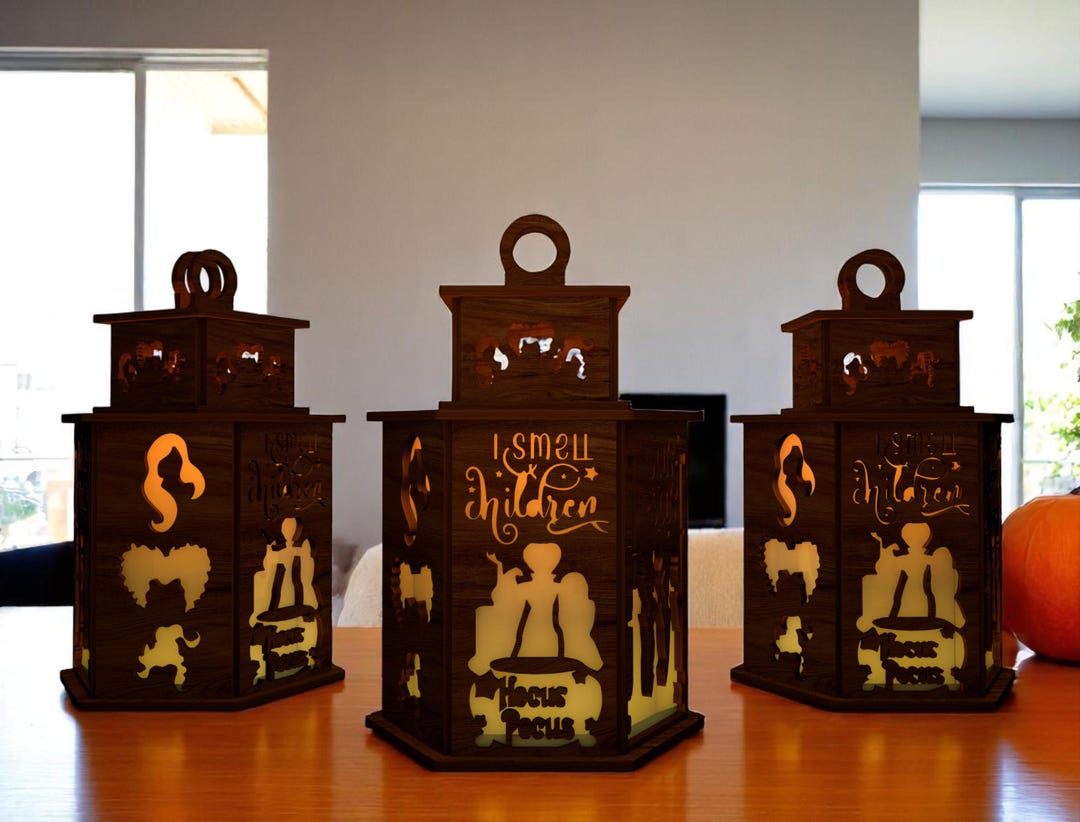 DIY Witch Sisters Lantern | Laser Cut Halloween Light Box Kit - Etsy