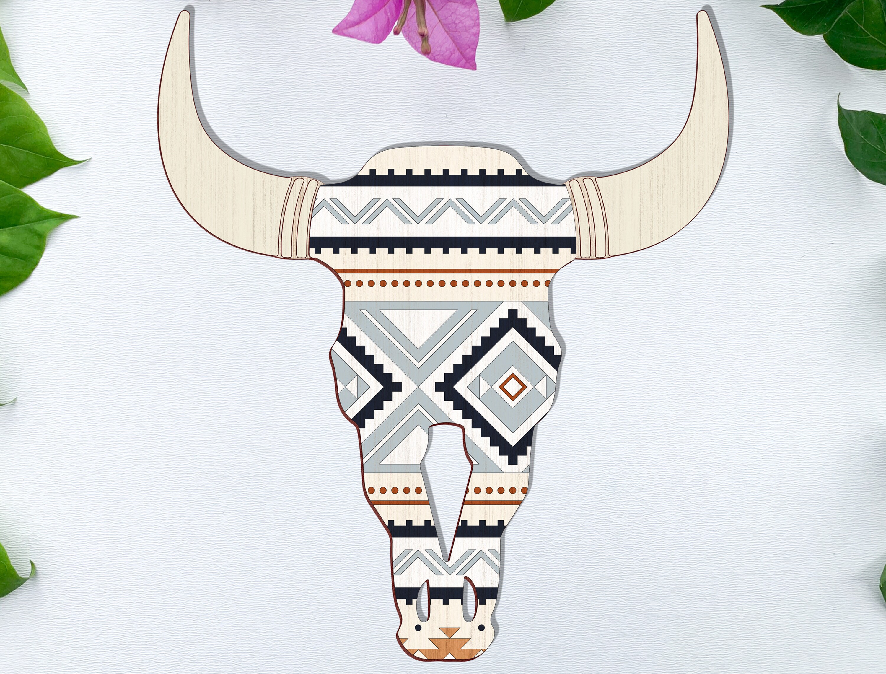 Aztec Bull Skull Sign SVG Bull Skull Wood Sign Svg Door Sign - Etsy