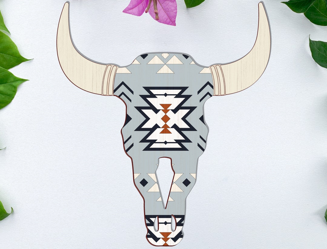 Aztec Bull Skull Sign SVG Bull Skull Wood Sign Svg Door Sign - Etsy ...