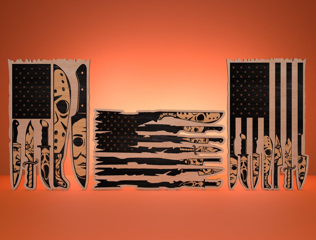 Horror Standing Decor Laser Cut Svg, Flag Horror Svg, Scary Standing ...