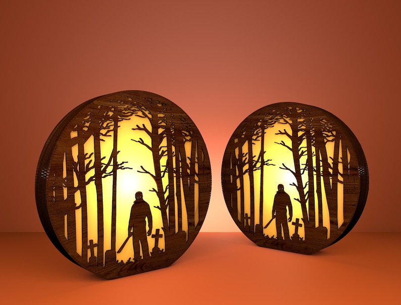 Horror Characters Round Lampcandle Laser Cut File Svg ,movie Horror ...