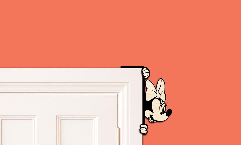 Cartoon Peeking Door Corner Sign, Kids Room Wall Accent - Etsy