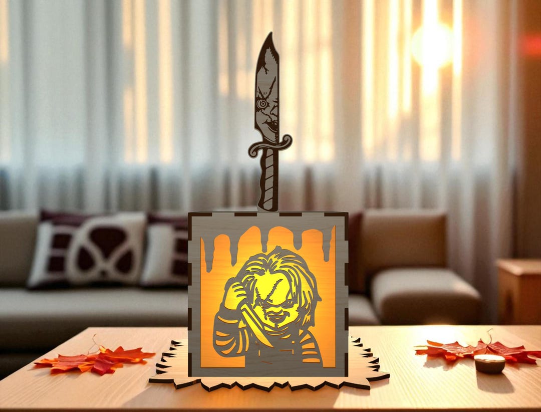 DIY Creepy Doll Horror Lantern | Possessed Toy Knife Light Box ...