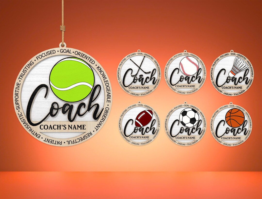 Personalized Coach Ornament Lasercut File Svg , Coach Ornament Svg ...