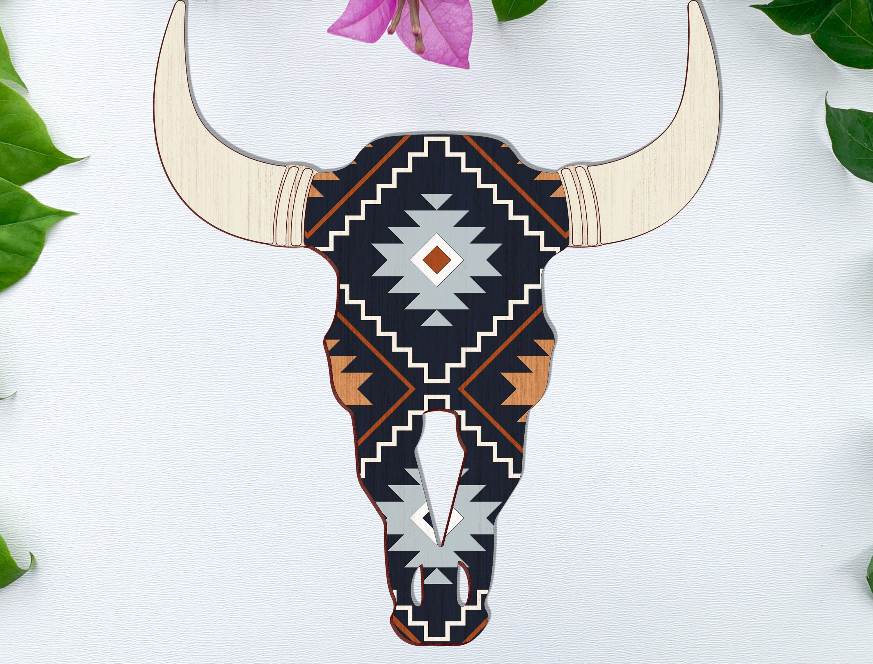 Aztec Bull Skull Sign SVG, Bull Skull Wood Sign Svg, Door Sign Svg ...