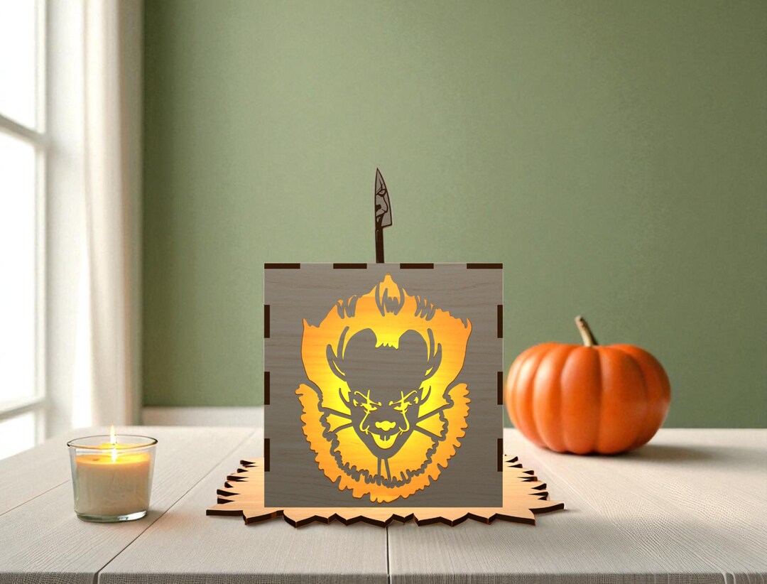 DIY Creepy Clown Lantern | Horror Face Knife Top Light Box | Spooky ...