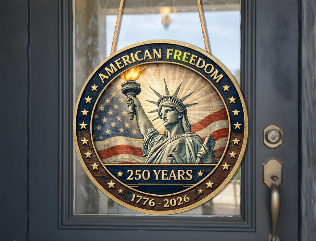 American Freedom 250th Anniversary Door Sign, Statue of Liberty ...