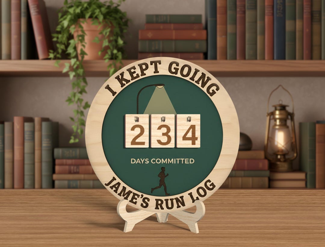 Running Commitment Tracker Sign, Personalized Days Committed Board ...