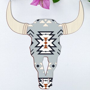 Aztec Bull Skull Sign SVG, Bull Skull Wood Sign Svg, Door Sign Svg ...