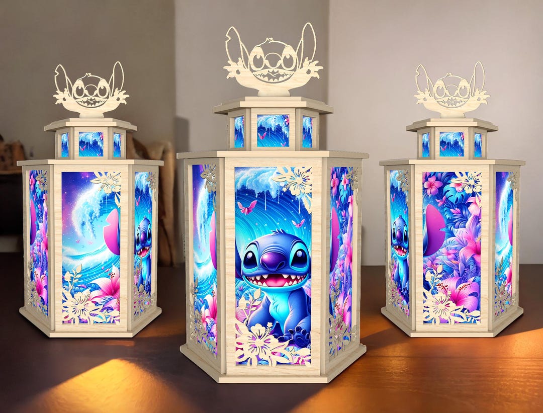 Alien Cartoon Lantern, Hibiscus Tropical Light, Interchangeable Panels ...