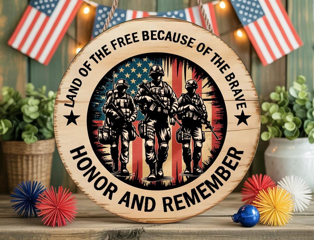 Patriotic Military Sign | Honor and Remember Door Hanger - Etsy