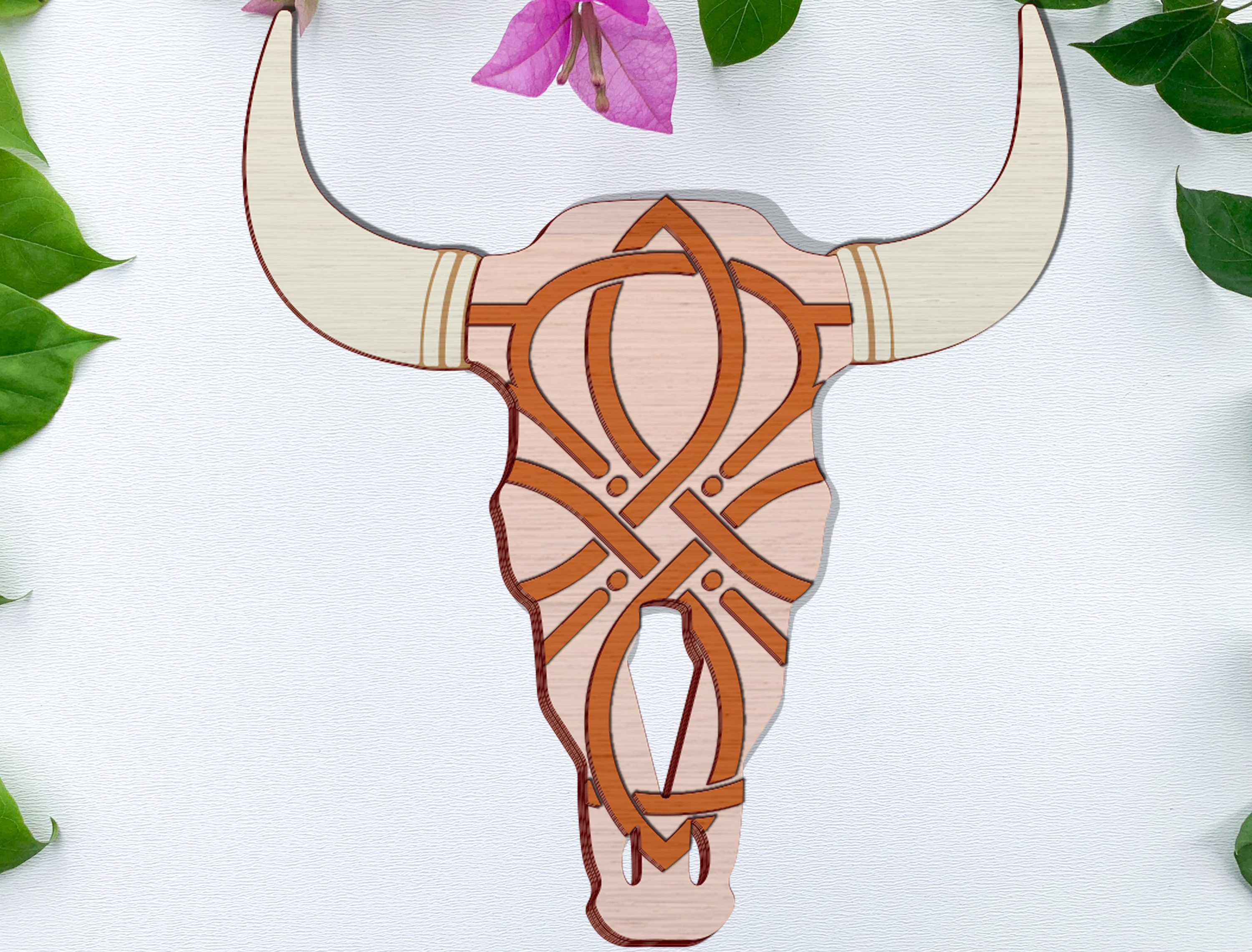 Geometric Bull Skull Sign SVG Bull Skull Wood Sign Svg - Etsy