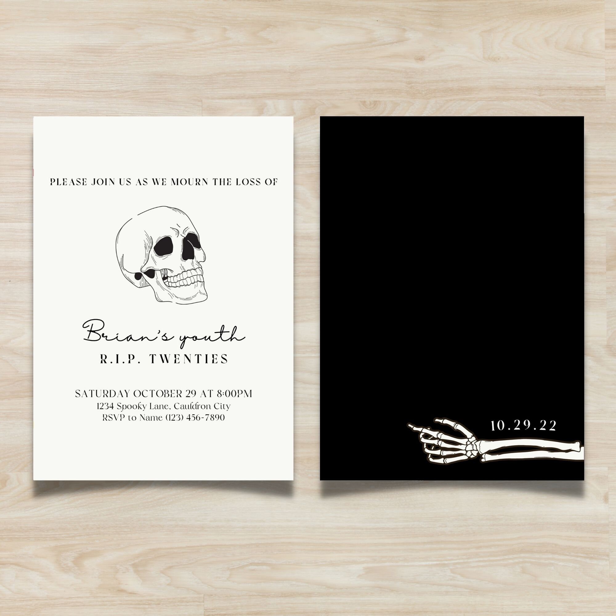 RIP Twenties Party Invitation Halloween Birthday Invitation - Etsy