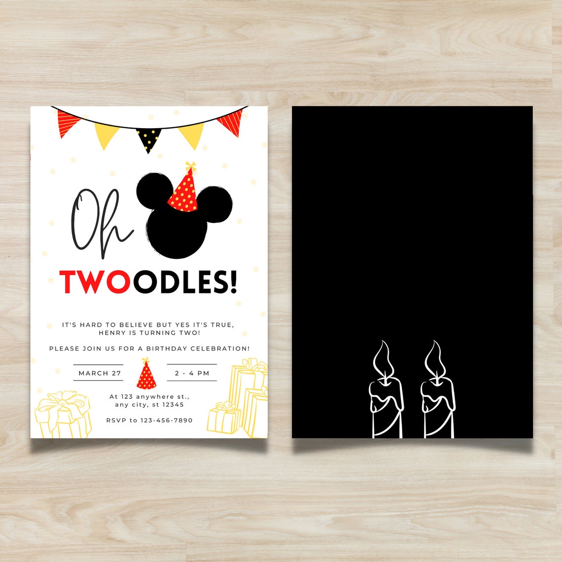 Mickey Mouse Invitation Mickey Mouse 2nd Birthday Invitation - Etsy
