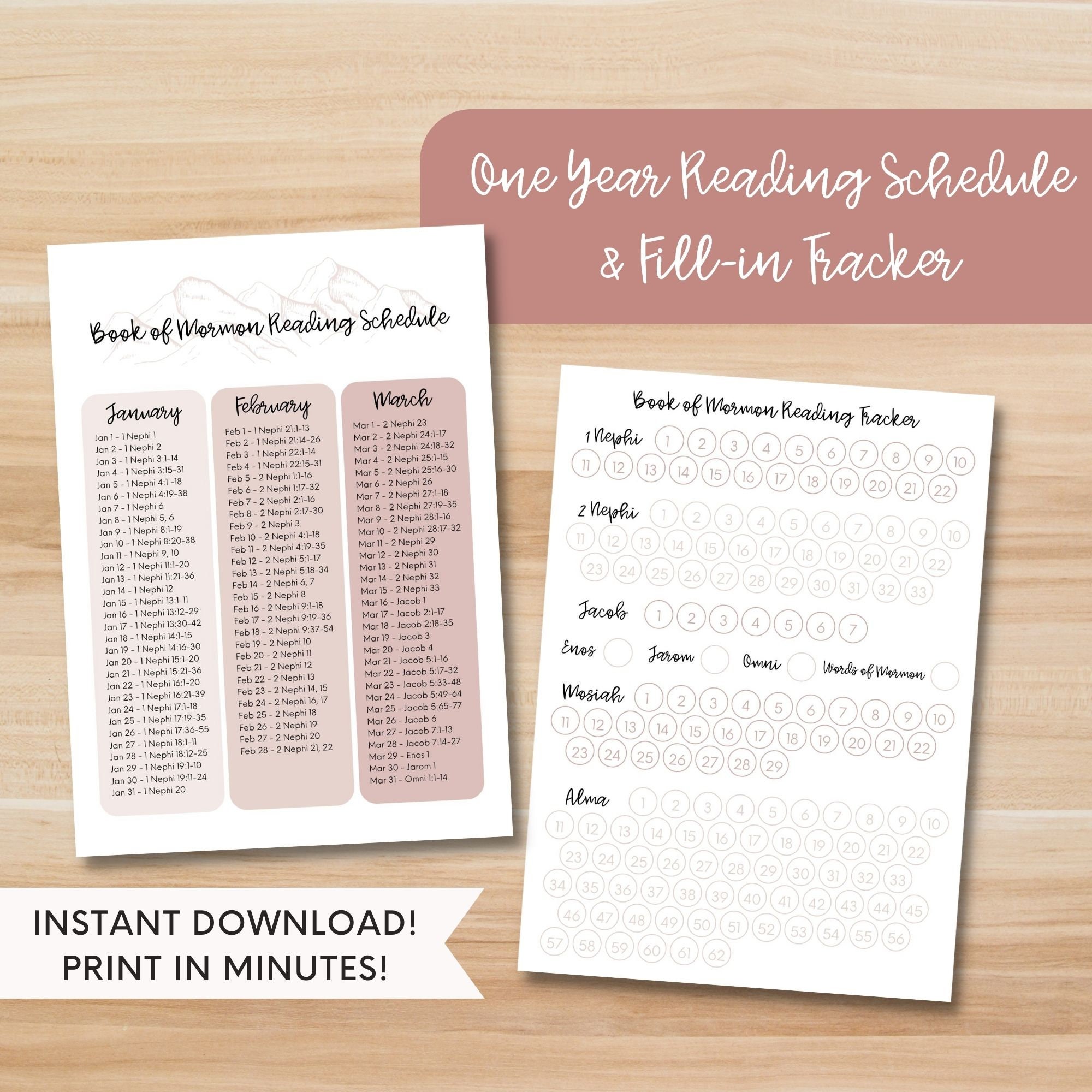 Book of Mormon Reading Chart, 1 Year Book of Mormon Challenge, Book of ...
