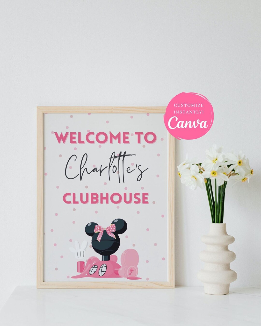 Minnie Mouse Party Poster, Minnie Mouse Birthday Printable, Oh Twodles ...