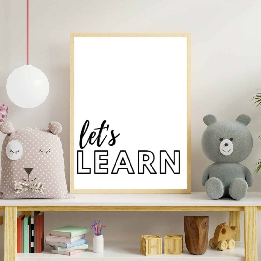 DIGITAL FILE, Let's Learn Print, Let's Learn Wall Decor, Let's Learn ...