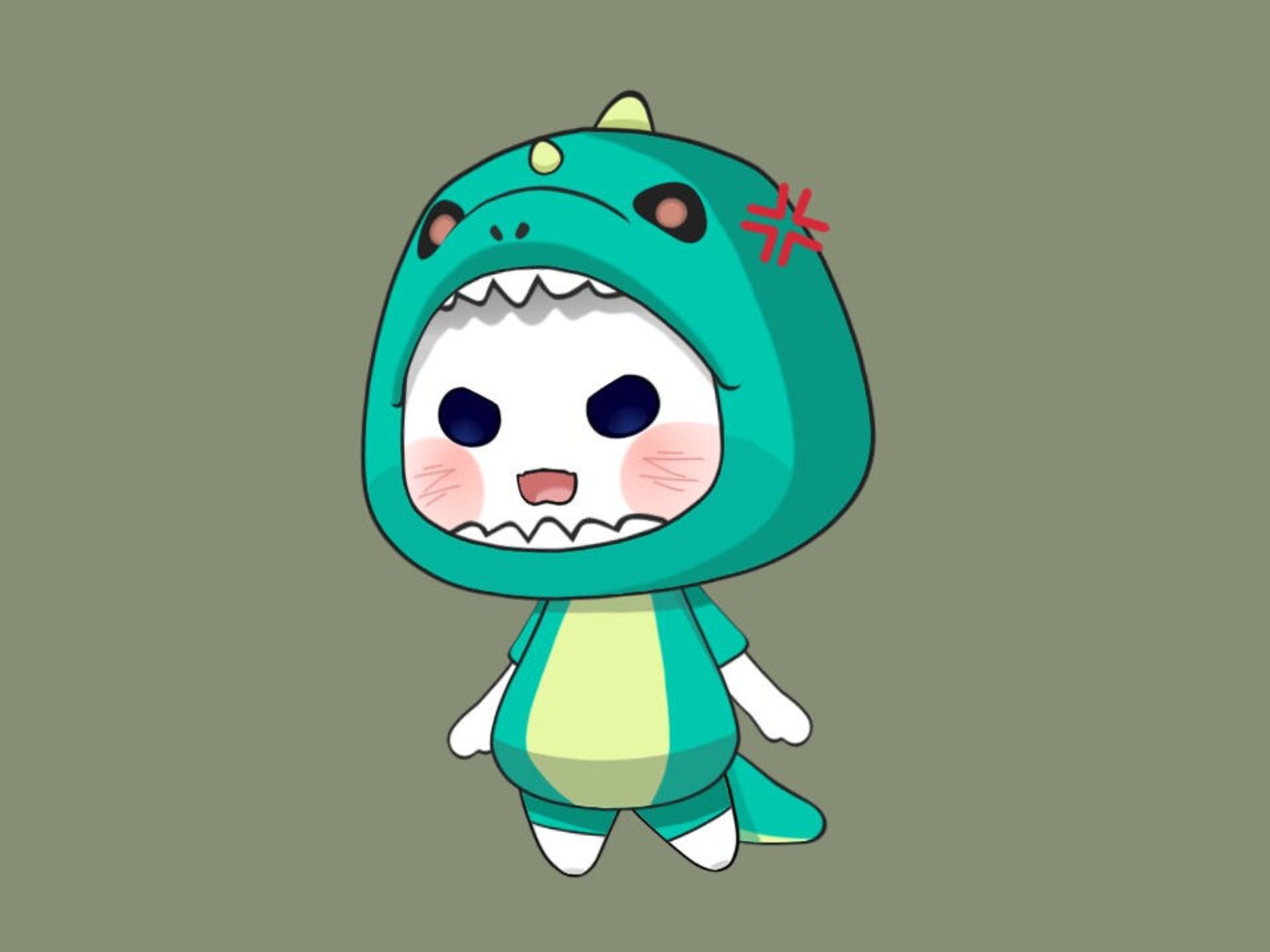 Chibi Mascot Dino Vtuber Fully Rigged Live2d Model - Etsy