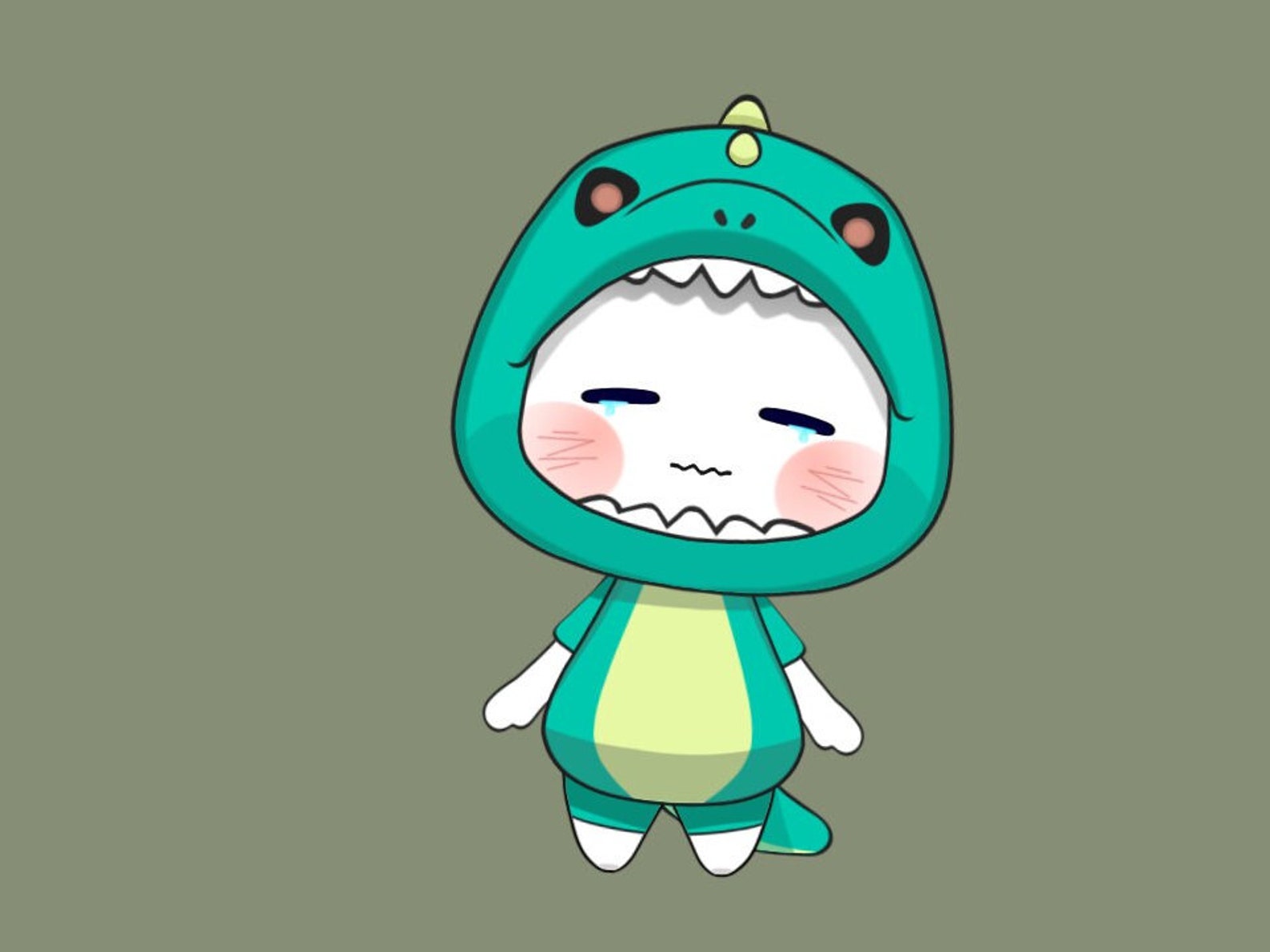 Chibi Mascot Dino Vtuber Fully Rigged Live2d Model - Etsy